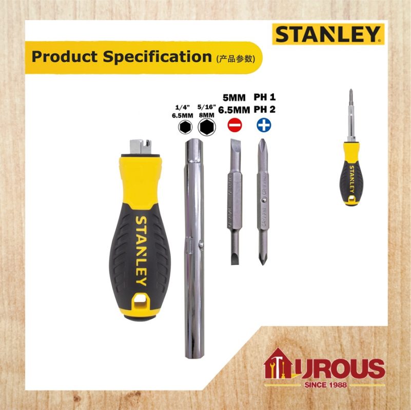 Stanley 6 way Screwdriver Set 68-012 - Aurous | Tick Hong Hardware