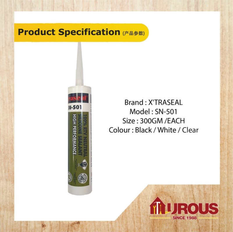 XTRASEAL SN-501 100% RTV NEUTRAL SILICONE SEALANT(BLACK/WHITE/CLEAR ...