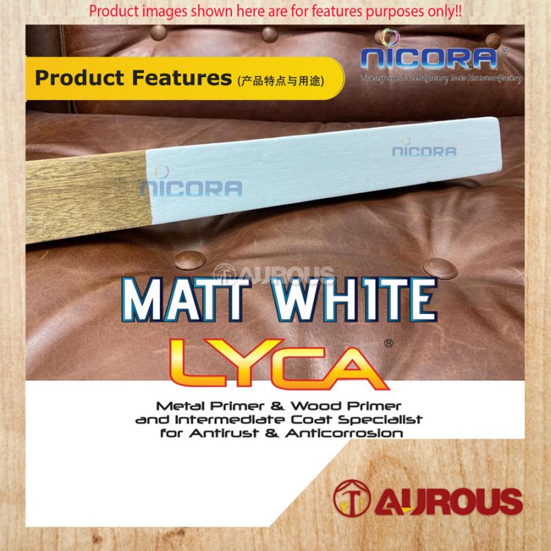 NICORA LYCA MATT WHITE PAINT ( 1 LITRE ) - Aurous | Tick Hong Hardware
