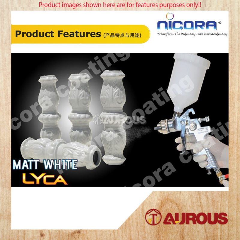 NICORA LYCA MATT WHITE PAINT ( 1 LITRE ) - Aurous | Tick Hong Hardware