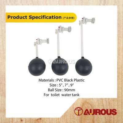 TOILET CISTERN PVC INLET FLOAT VALVE C/W FLOAT BALL ( 5'' , 7'' , 9 ...