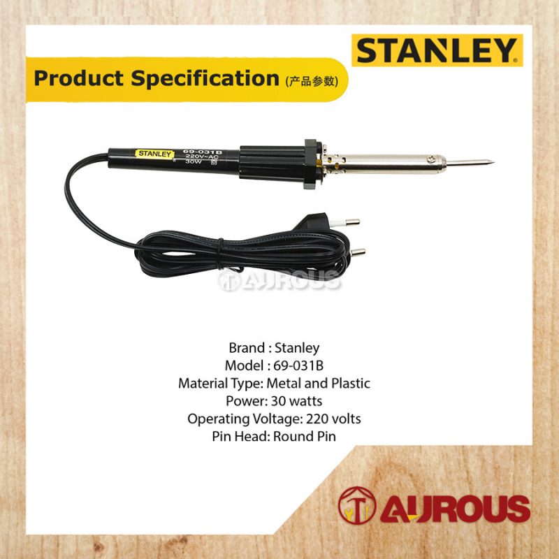 STANLEY SOLDERING IRON 30W/220V (69-031B) - Aurous | Tick Hong Hardware