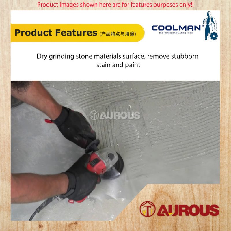 COOLMAN DOUBLE ROW DIAMOND DISC GRINDING WHEEL MATT BLACK 5''/125MM ...