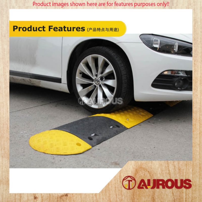 HEAVY DUTY YELLOW/BLACK RUBBER SPEED HUMP SPEED BUMP (END PIECE) 2 PCS ...
