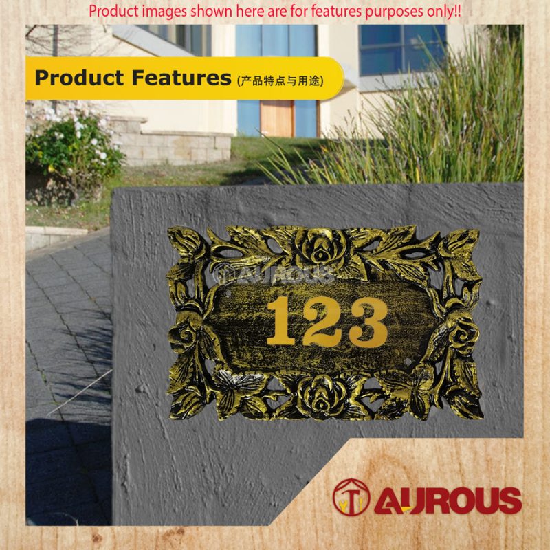 ALUMINIUM HOUSE DOOR PLATE / PLAT RUMAH (GOLD & COPPER) - Aurous | Tick ...