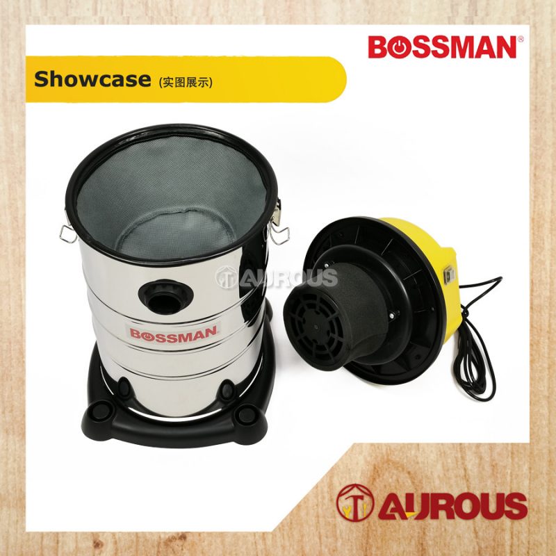BOSSMAN HEAVY DUTY INDUSTRIAL WET & DRY STAINLESS STEEL VACUUM CLEANER ...