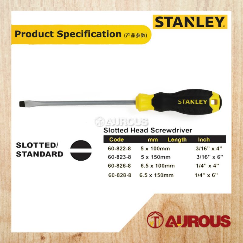 STANLEY CUSHION GRIP SCREWDRIVER SLOTTED (STMT60822-8/STMT60823-8 ...
