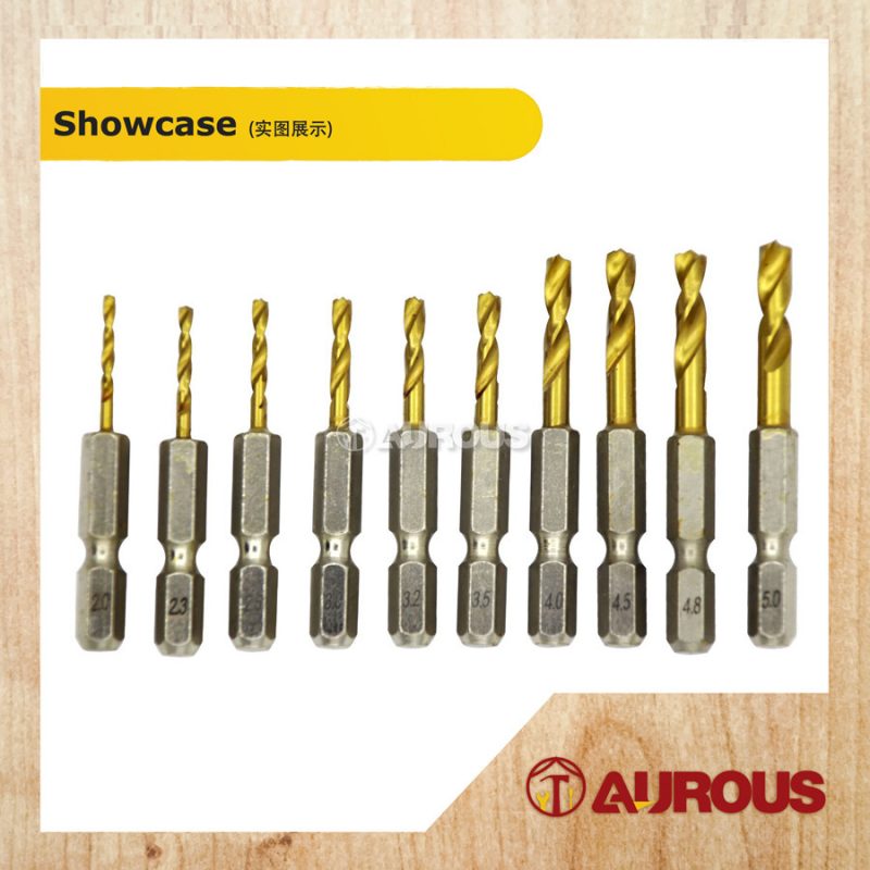 ROYBIT HEX SHANK 6MM Q POINT HSS METAL DRILL 10PCS BIT SET 2MM-5MM ...