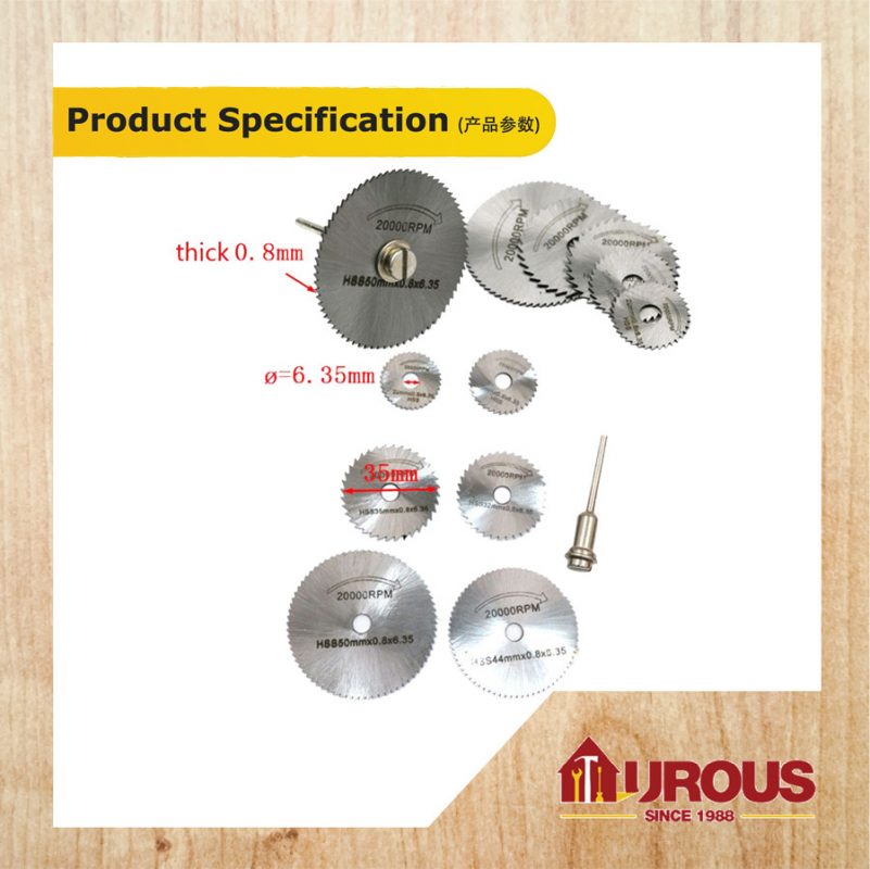 MINI STRAIGHT GRINDER WOOD CUTTING DISC 3.2MM / 6MM SHANK (7PCS/SET ...