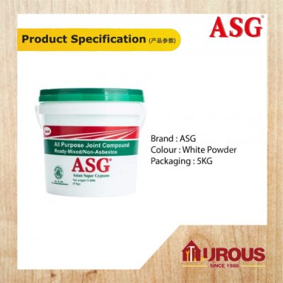 ASG MULTI PURPOSE JOINT COMPOUND 5KG - Aurous | Tick Hong Hardware