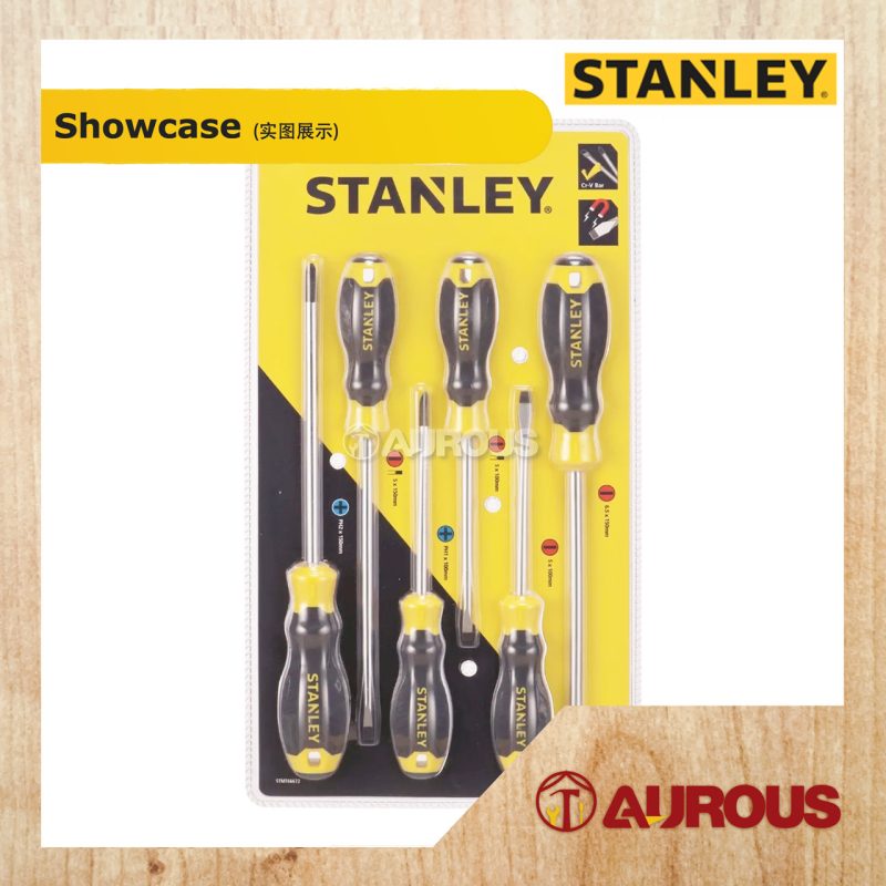 STANLEY CUSHION GRIP 6 PCS SCREWDRIVER SET STMT66672 (66-672) - Aurous ...