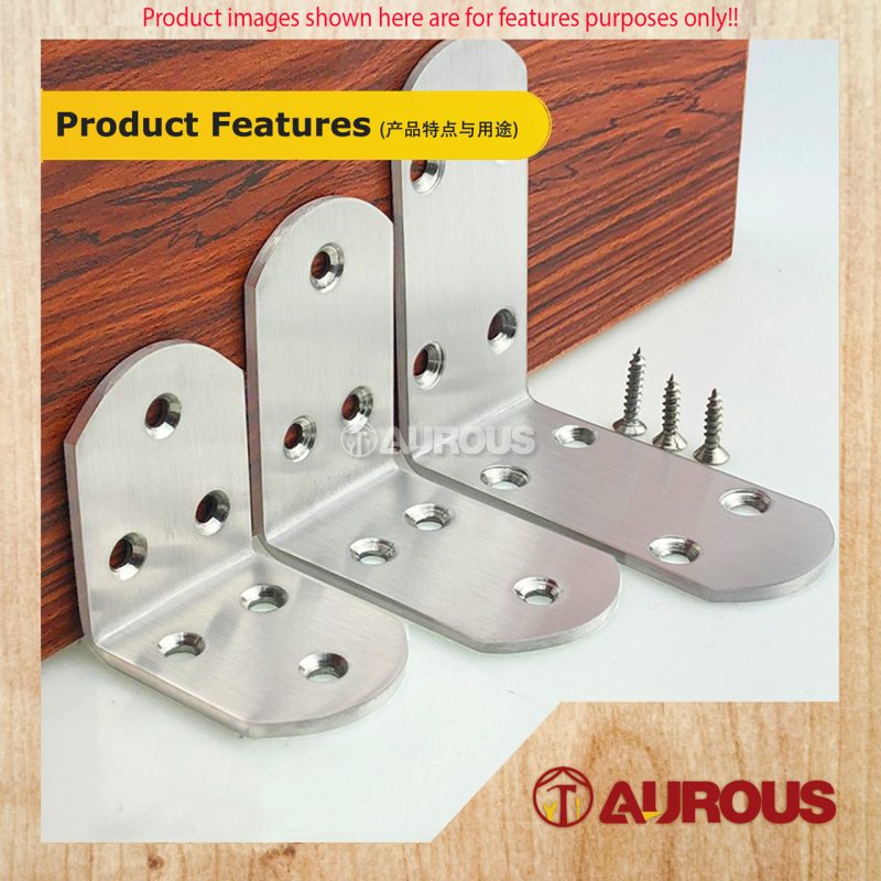 STAINLESS STEEL L CORNER ANGLE CORNER FURNITURE BRACKET (M=65x65x3MM /L ...