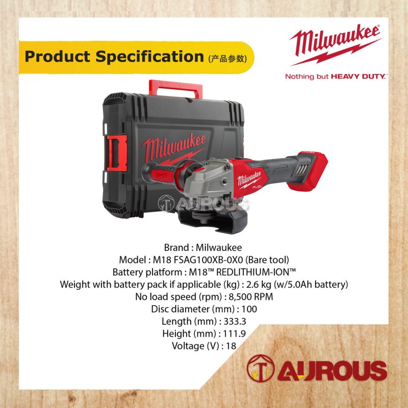 MILWAUKEE M18 FUEL 4" 100MM BRAKING ANGLE GRINDER RAPID STOP WITH SLIDE ...
