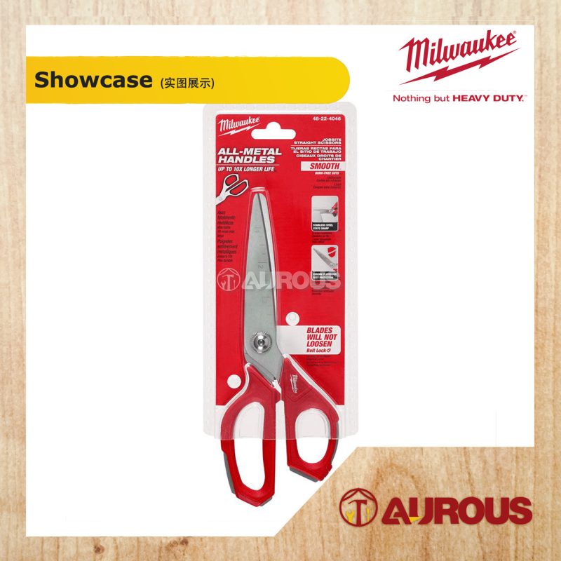 MILWAUKEE ALL METAL HANDLE JOBSITE STRAIGHT & OFFSET SCISSORS (48-22 ...
