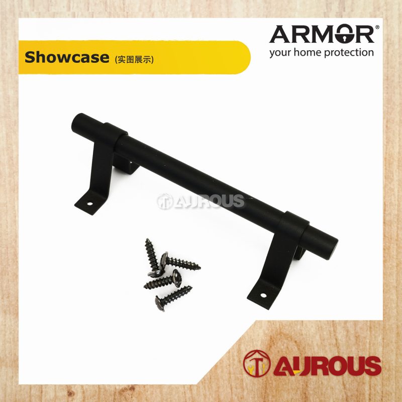 ARMOR BARN DOOR PULL HANDLE (APH-203/198/MB) - Aurous | Tick Hong Hardware