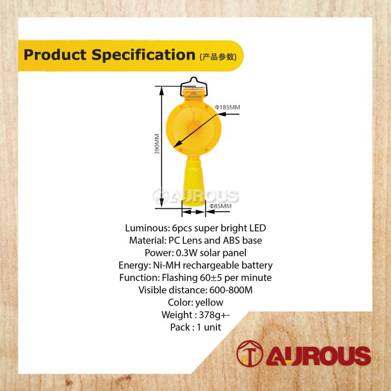 SOLAR YELLOW WORKING CONSTRUCTION WARNING LIGHT TRAFFIC ROAD SAFETY ...