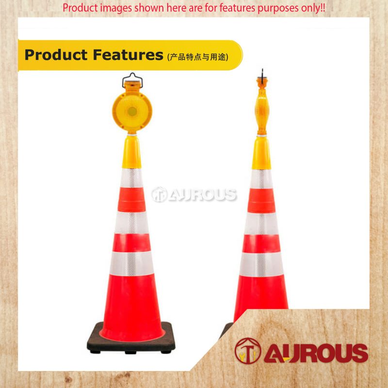 SOLAR YELLOW WORKING CONSTRUCTION WARNING LIGHT TRAFFIC ROAD SAFETY ...
