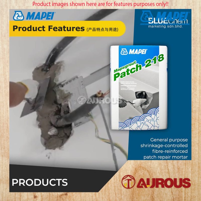 MAPEI MAPEGROUT PATCH 218 CEMENT SIMEN TAMPAL LUBANG 1KG/5KG [GREY ...