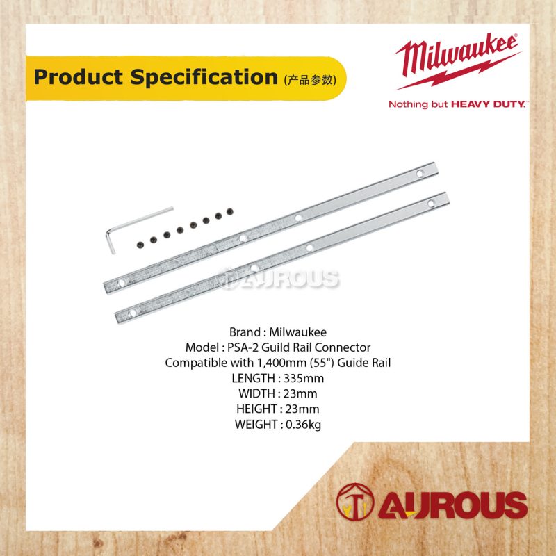MILWAUKEE GUIDE RAIL JOINING BARS CONNECTOR PSA-2 EMEA (FOR M18 FPS55 ...