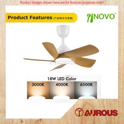 REGAIR INOVO ROZY 30'' 18W LED LIGHT CEILING FAN 5 BLADES WITH DC MOTOR ...