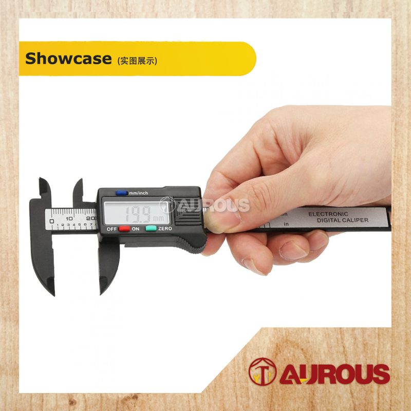 LCD DISPLAY PVC CARBON FIBER DIGITAL VERNIER CALIPERS (0-100MM ...