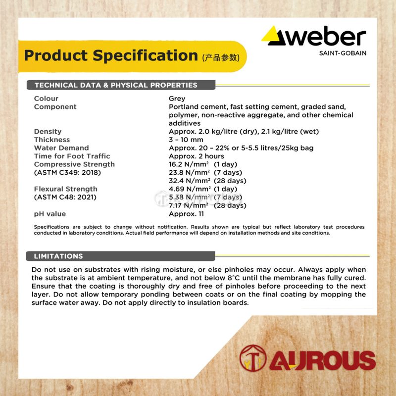 WEBER SELF LEVELING CEMENT FAST HARDENING CEMENTTITIOUS FLOORING SYSTEM ...