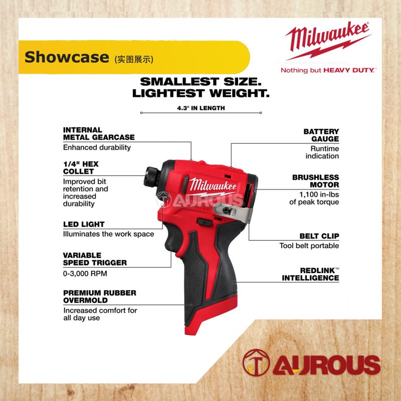 MILWAUKEE M12 ULTRAGO SUB-COMPACT BRUSHLESS PERCUSSION DRILL / IMPACT ...